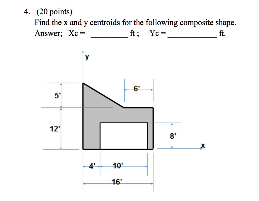 Solved Find the x and y centroids for the following | Chegg.com