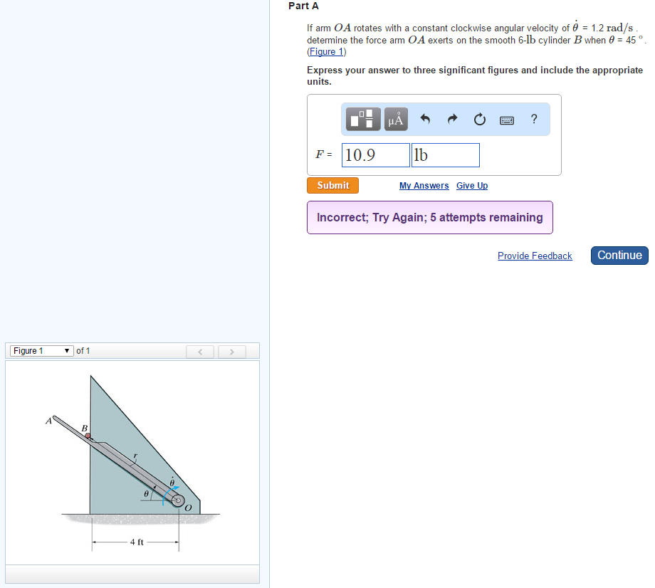 Solved Part A Lf Arm Rotates With A Constant Clockwise