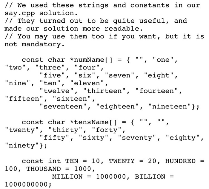 Solved 130 points] Write say .cpp, a program to print the | Chegg.com