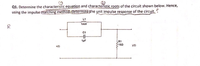 Solved Q1. Determine the characteristic equation and | Chegg.com