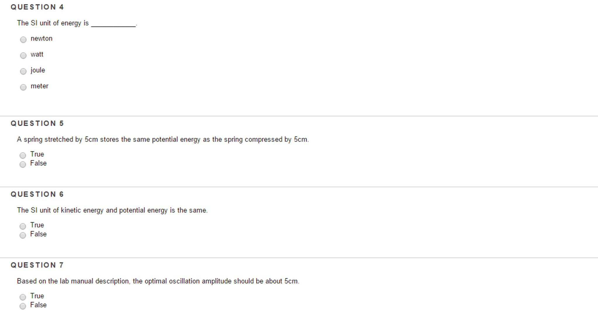 Solved The SI unit of energy is. newton watt joule meter | Chegg.com