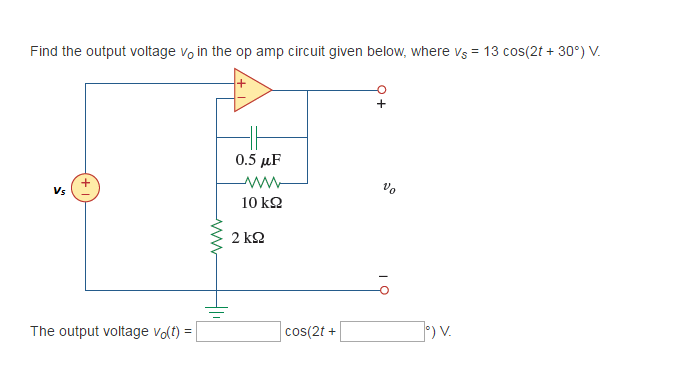 Solved Find the output voltage vo in the op amp circuit | Chegg.com