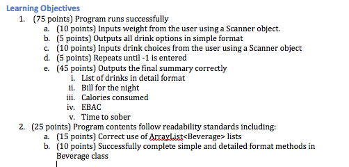 Solved Learning Objectives 1. (75 points) Program runs | Chegg.com