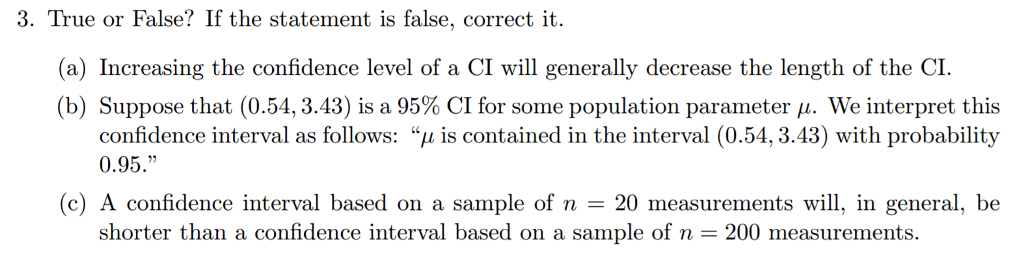 Solved True or False? If the statement is false, correct it. | Chegg.com