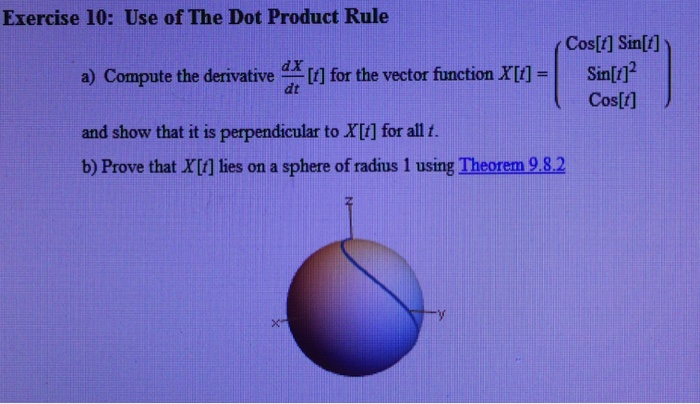 Solved Use of The Dot Product Rule Compute the derivative | Chegg.com