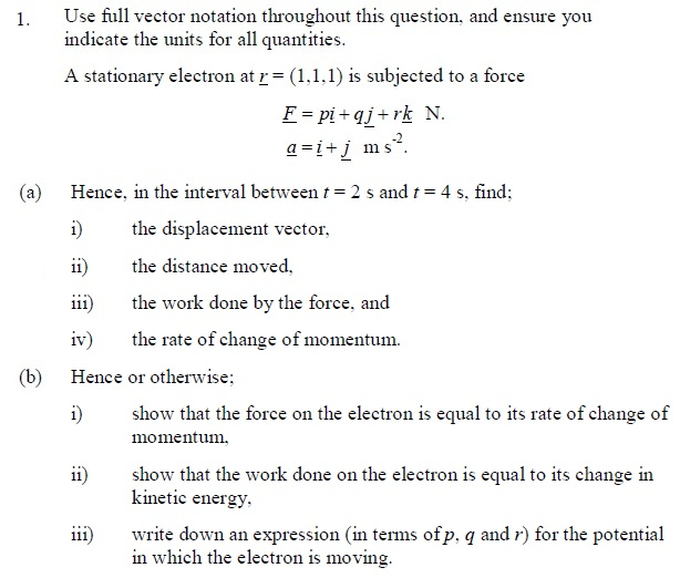 Solved Use full vector notation throughout this question, | Chegg.com