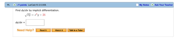 Solved Find dy/dx by implicit differentiation. Squareroot | Chegg.com