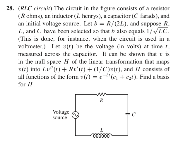(RLC circuit) The circuit in the figure consists of a | Chegg.com