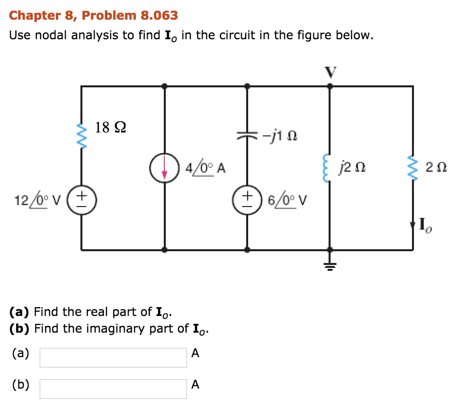 Solved Chapter 8, Problem 8.063 Use nodal analysis to find | Chegg.com