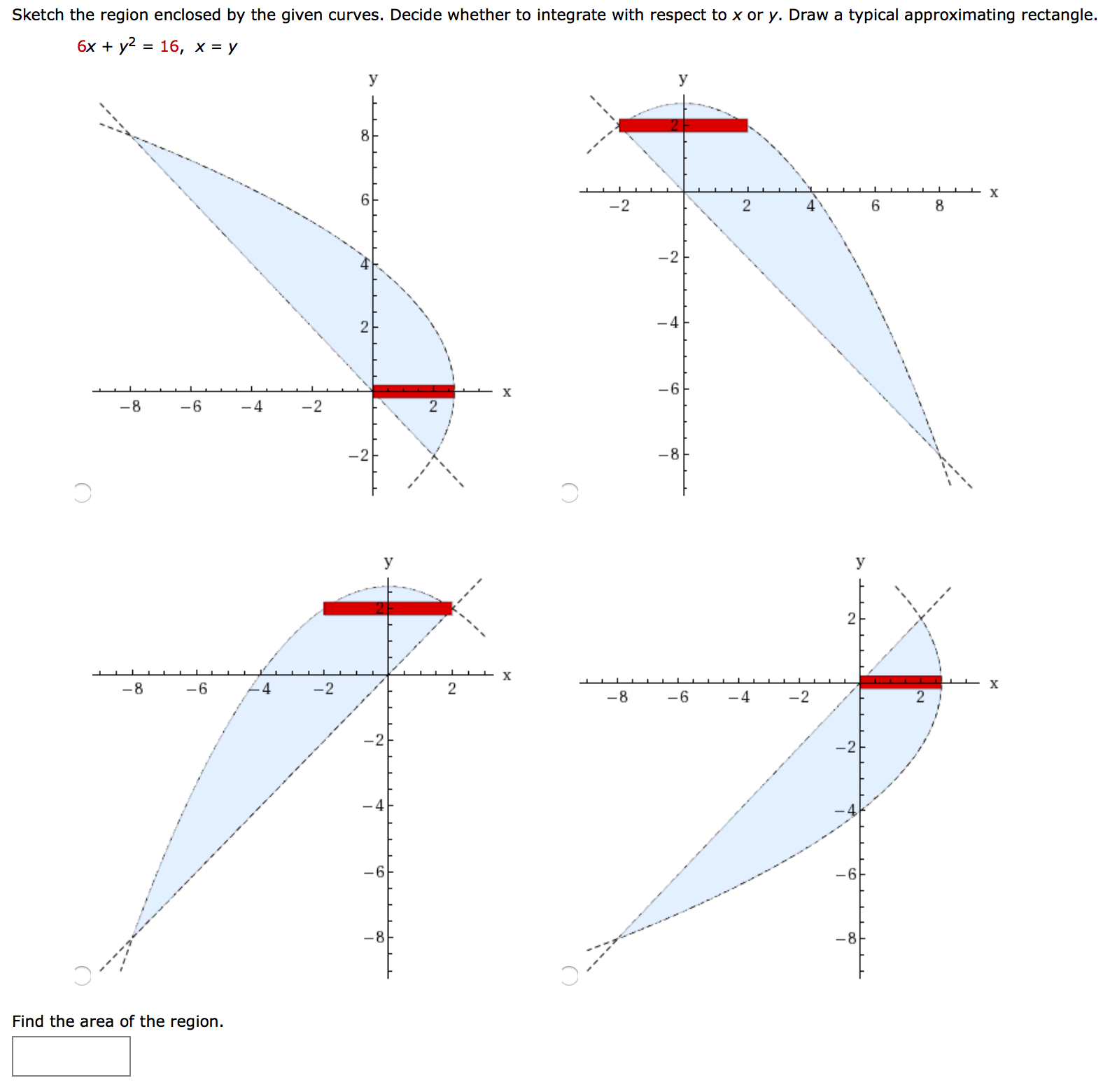 Solved Sketch the region enclosed by the given curves. | Chegg.com