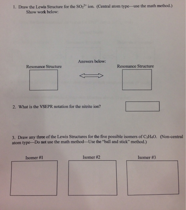 Solved 1. Draw the Lewis Structure for the SO2^3+ ion. | Chegg.com