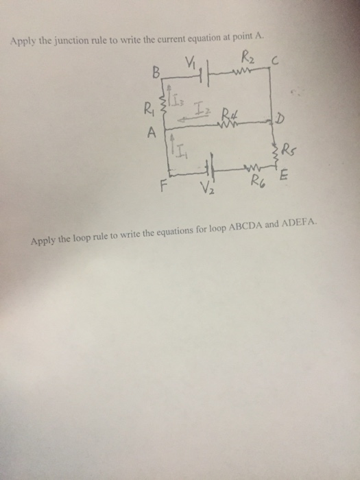 Solved Apply the junction rule to write the current equation | Chegg.com