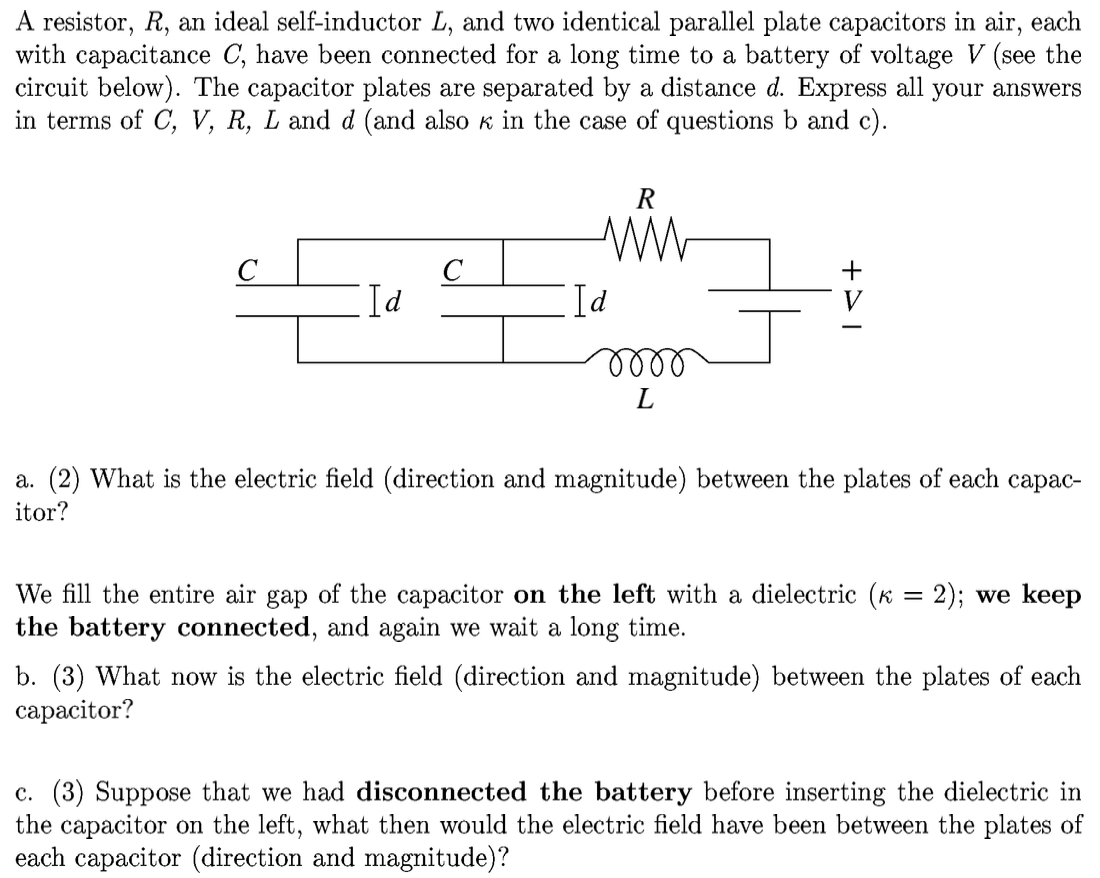 Solved A resistor, R an ideal self inductor L, and two | Chegg.com