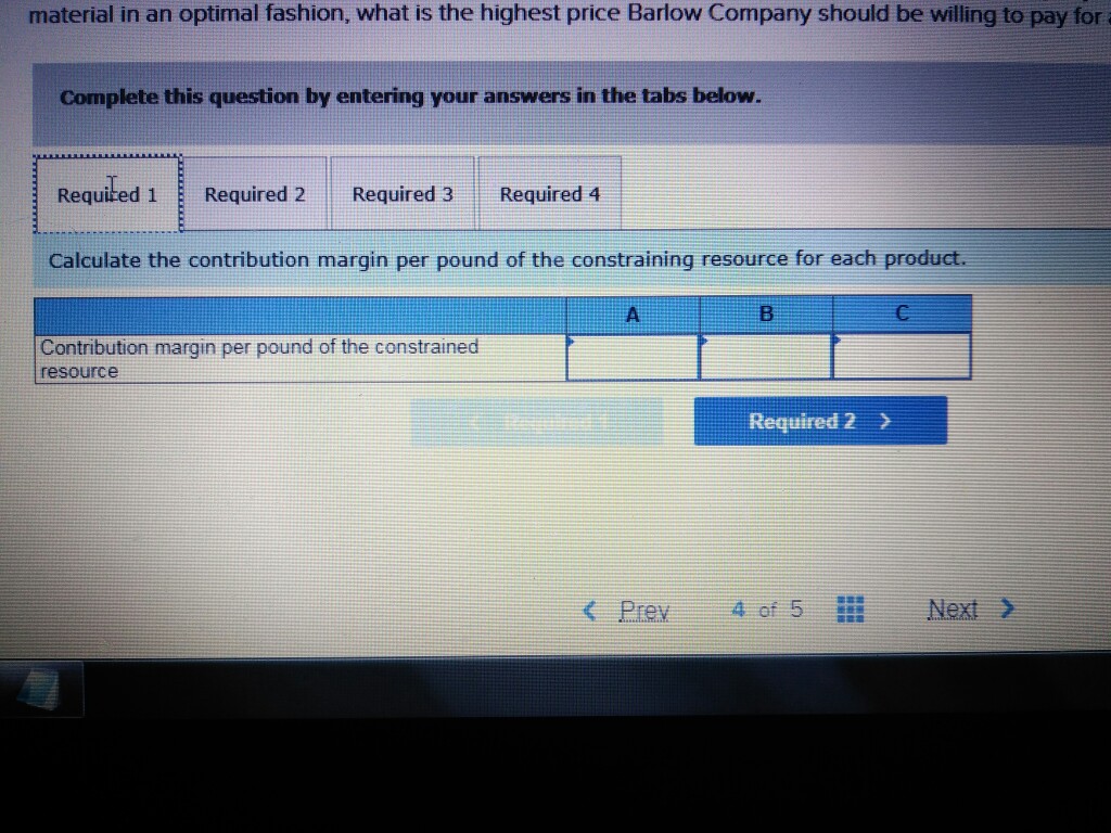 Solved Barlow Company manufactures three products-A, B, and | Chegg.com