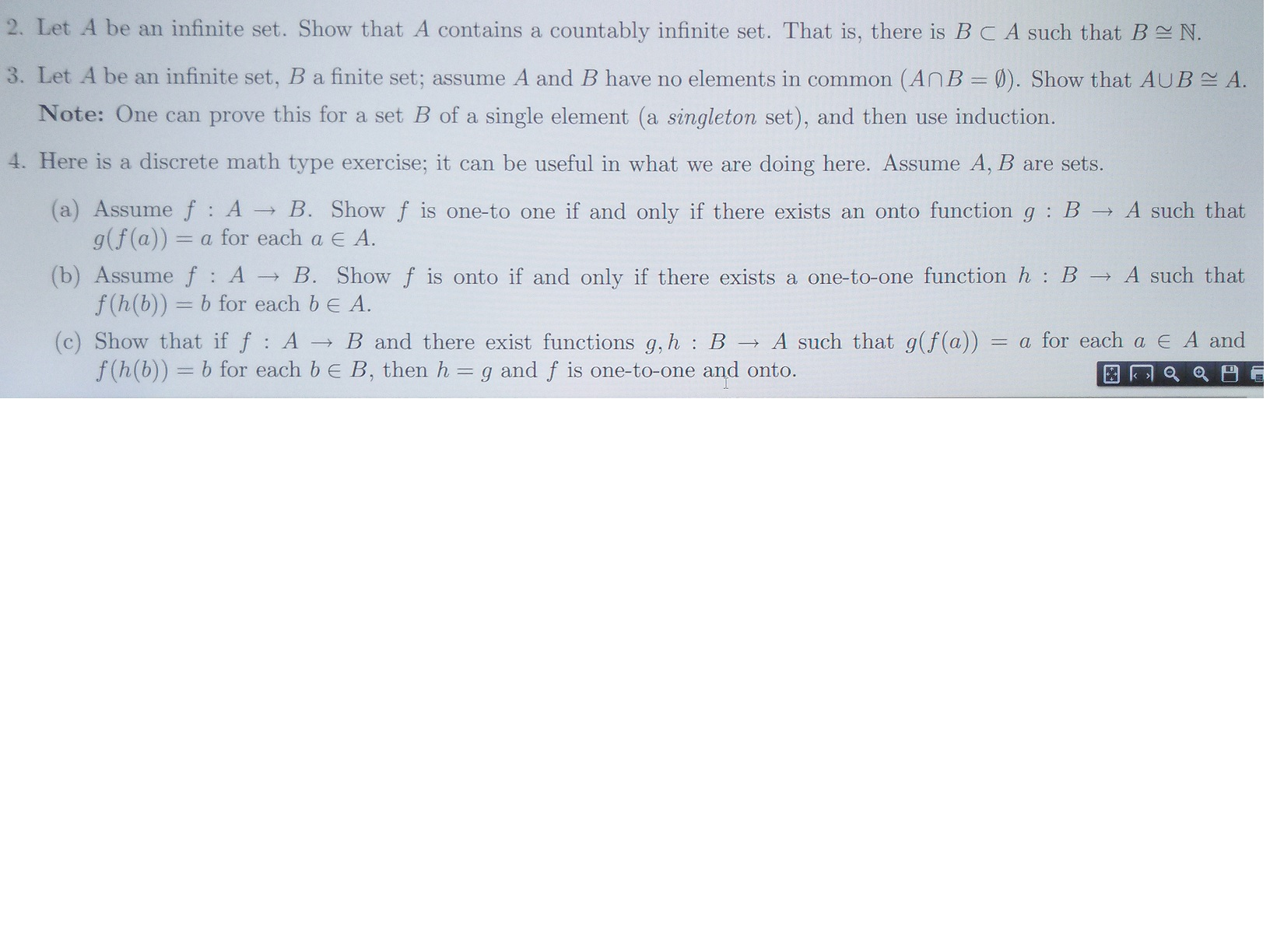2. Let A be an infinite set. Show that A contains a | Chegg.com