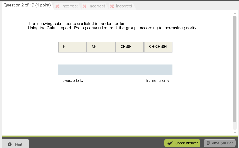 Solved The following substiuents are listed in random order. | Chegg.com