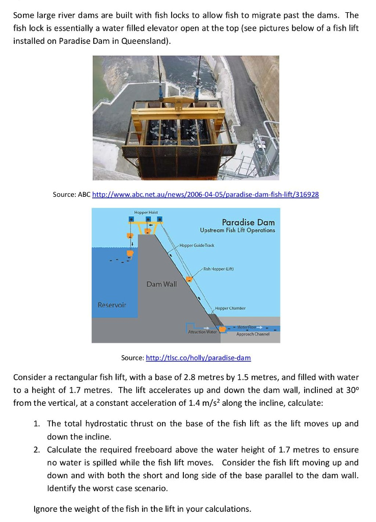 Solved Some large river dams are built with fish locks to | Chegg.com