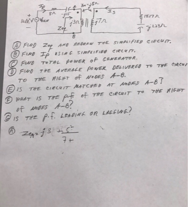Solved FIND Z_eq AND REDRAW THE SIMPLIFIED CIRCUIT. FIND | Chegg.com