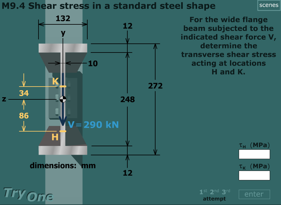 Solved M9.4 Shear stress in a standard steel shape For the | Chegg.com