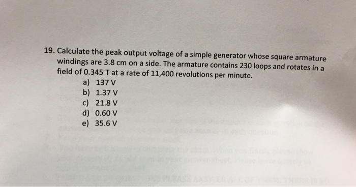 Solved Calculate The Peak Output Voltage Of A Simple 