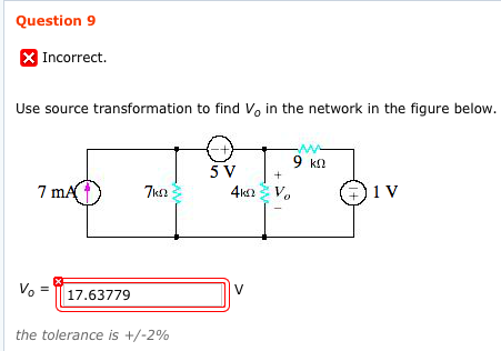 Solved Use source transformation to find Vo in the network | Chegg.com
