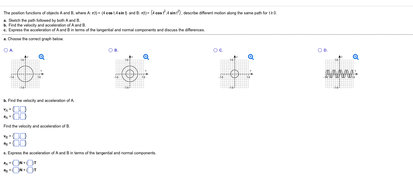 Solved The position functions of objects A and B, where A: | Chegg.com
