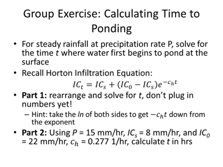 Solved for steady rainful at precipitation rate P, solve for | Chegg.com