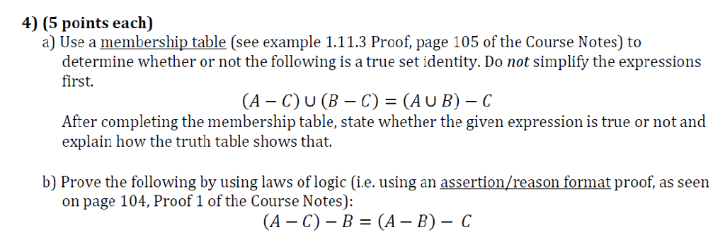 Solved Use a membership table (see example 1.11.3 Proof, | Chegg.com