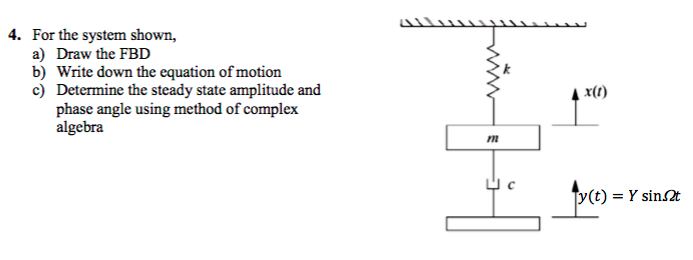 Solved 4. For the system shown, a) b) c) Draw the FBD Write | Chegg.com