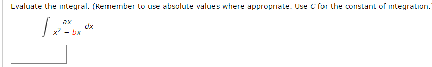 Solved Evaluate the integral. (Remember to use absolute | Chegg.com