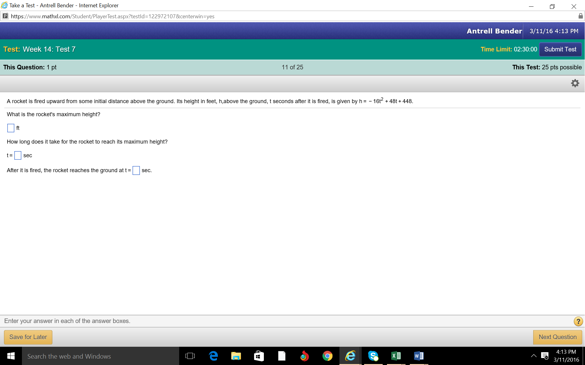 Solved A rocket is fired upward from some initial distance | Chegg.com