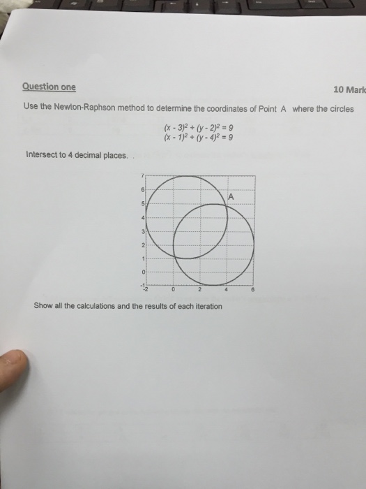 Solved Question one 10 Mark Use the Newton-Raphson method to | Chegg.com