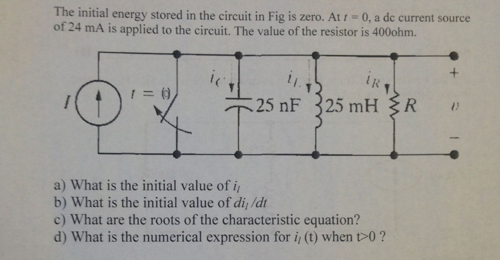 Solved he Initial energy stored in the circuit in Fig is | Chegg.com