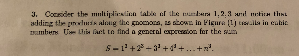 Solved 3. Consider the multiplication table of the numbers | Chegg.com