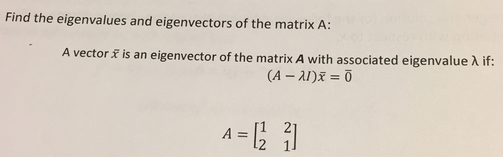 Solved Find the eigenvalues and eigenvectors of the matrix | Chegg.com
