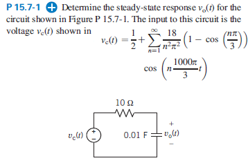 Solved Determine the steady-state response v_0(t) for the | Chegg.com
