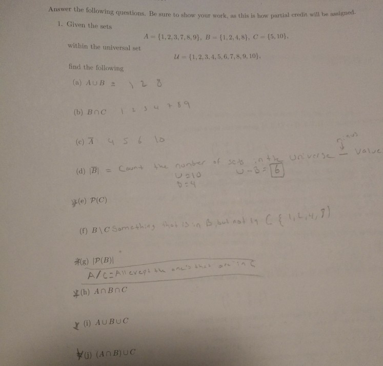 Solved Answer the following questions. Be sure to show your | Chegg.com