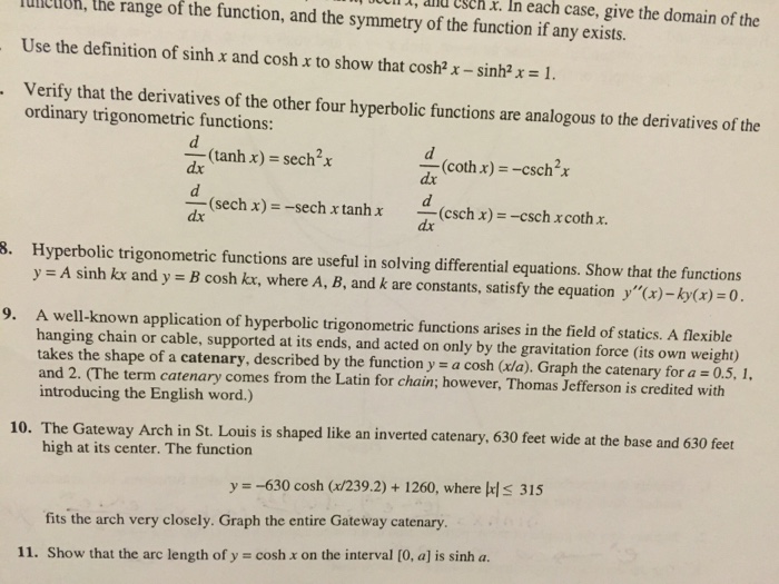 Solved Use the definition of sinh x and cosh x to show that | Chegg.com