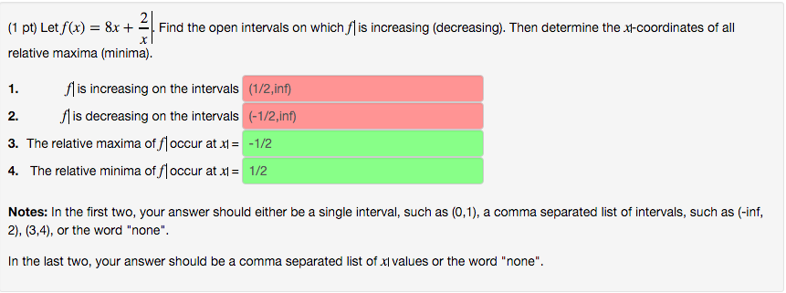 Solved Let f(x)=8x+2/x| Find the open intervals on which f| | Chegg.com