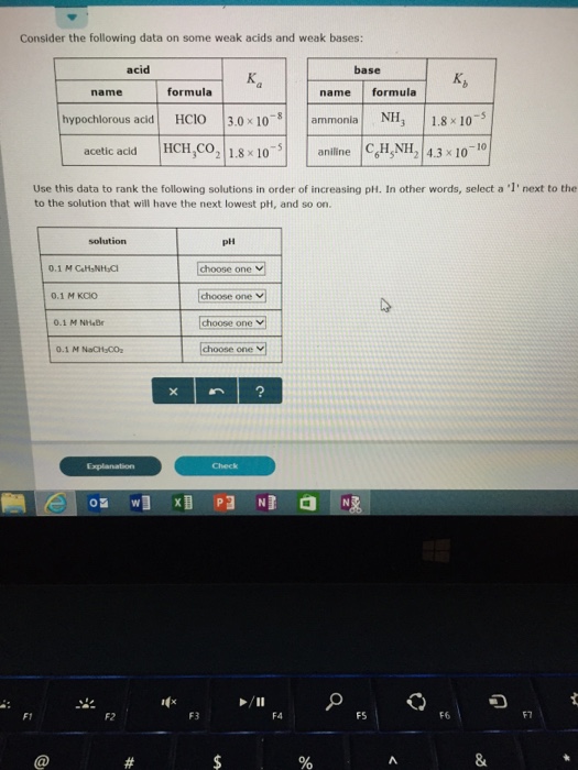 Solved Consider the following data on some weak acids and | Chegg.com
