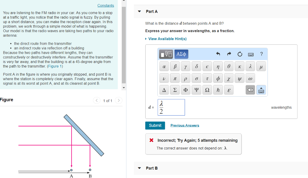 Solved Part A You are listening to the FM radio in your car. | Chegg.com