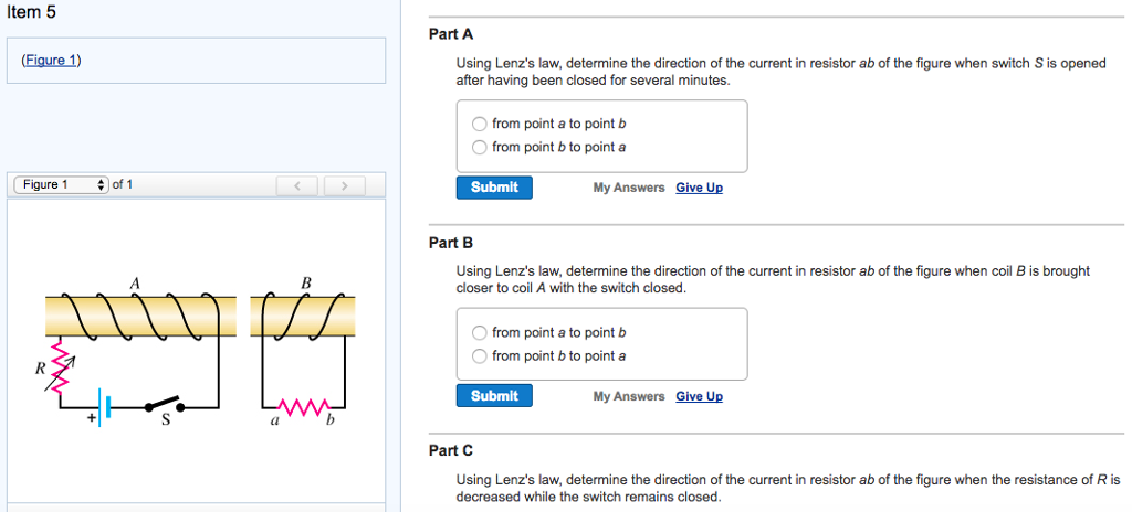 Solved Using Lenz's law, determine the direction of the | Chegg.com