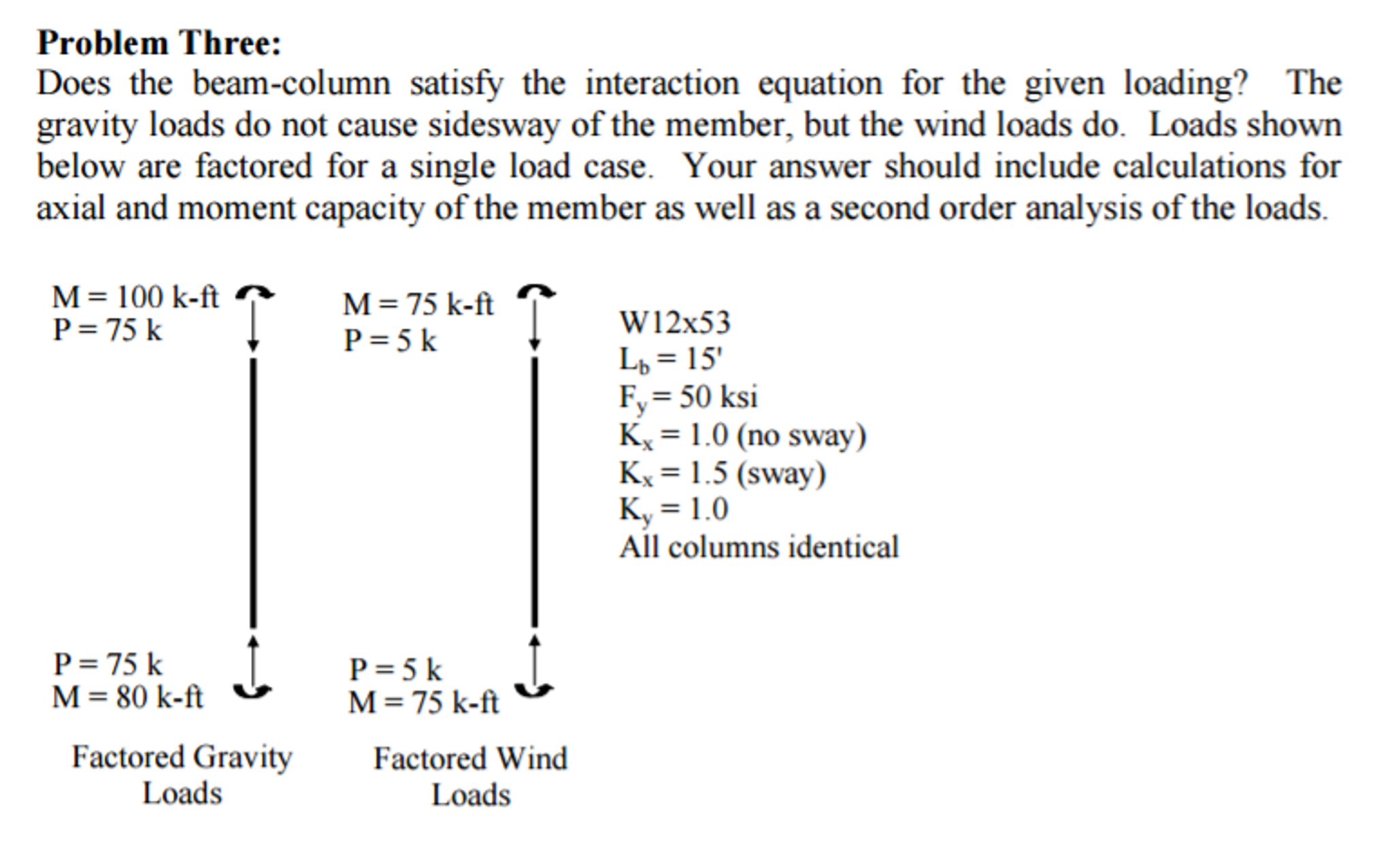 Does the beam-column satisfy the interaction equation | Chegg.com