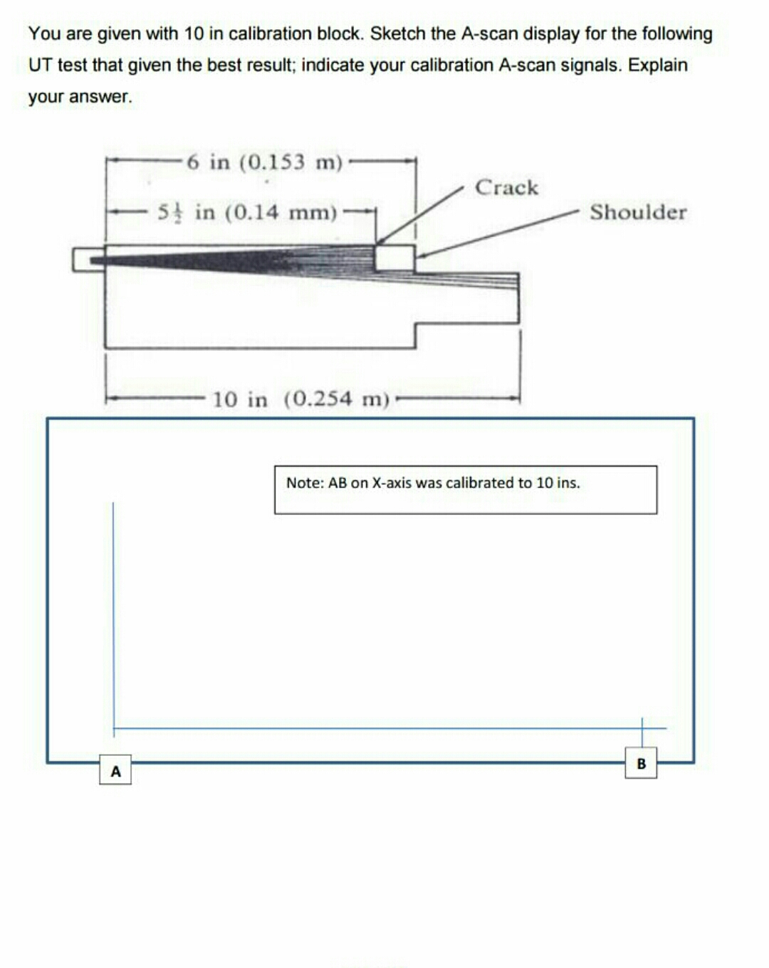 Solved You are given with 10 in calibration block. Sketch | Chegg.com