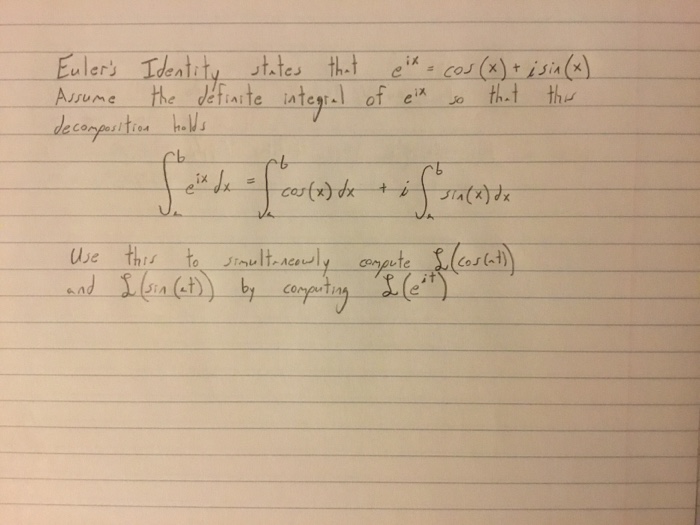 Solved Euler's Identity states that e^ix = cos(x) + I sin(x) | Chegg.com