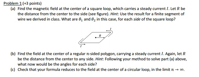 Solved Find the magnetic field at the center of a square | Chegg.com
