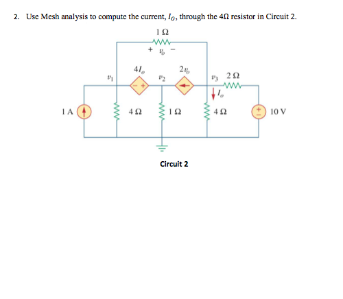 Solved Use Mesh analysis to compute the current, I_0, | Chegg.com