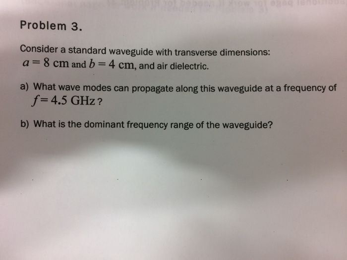 Solved Consider a standard waveguide with transverse | Chegg.com