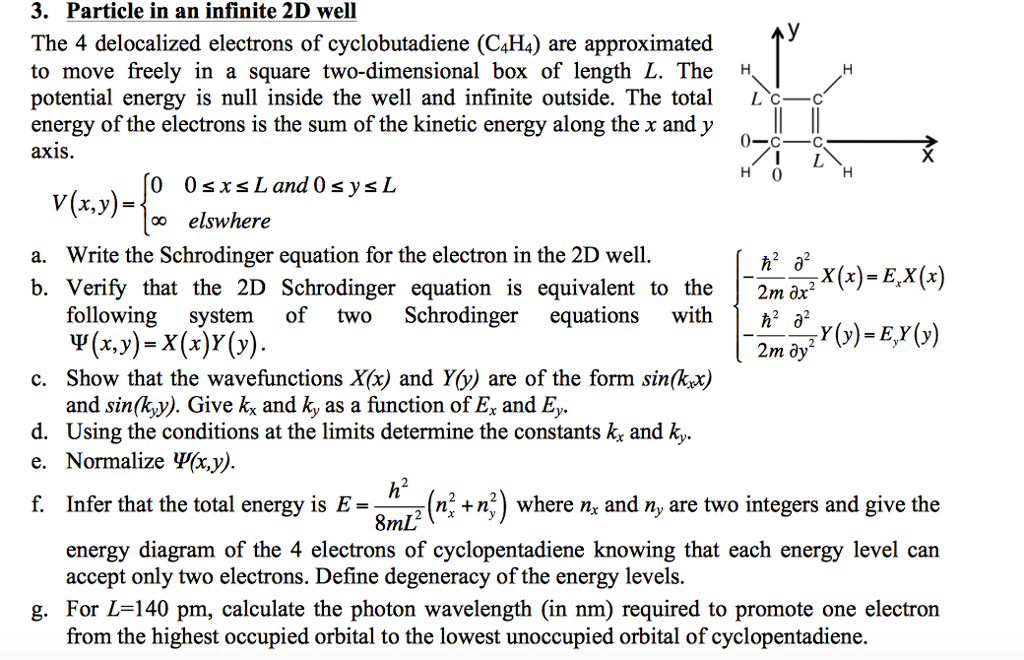Solved Particle in an infinite 2D well The 4 delocalized | Chegg.com