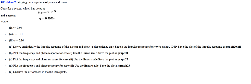 Solved Problem 7: Varying the magnitude of poles and zeros | Chegg.com